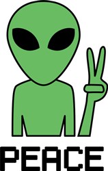 Peace Alien Vector Illustration | AnnTheGran.com