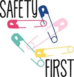 Safety First Pins Cluster Vector Illustration | AnnTheGran.com