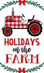 Christmas Holiday Farm Tractor Applique Vector Illustration ...