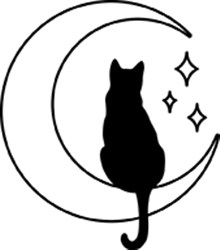 Cat Moon Vector Illustration | AnnTheGran.com