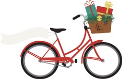 Christmas Bicycle Vector Illustration | AnnTheGran.com