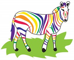 Rainbow Zebra Vector Illustration | AnnTheGran.com