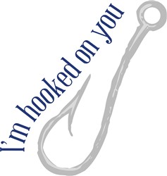 Hooked On You Vector Illustration | AnnTheGran.com