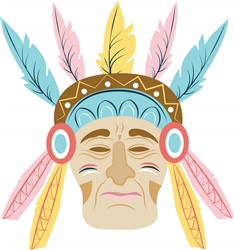 Indian Head Vector Illustration | AnnTheGran.com