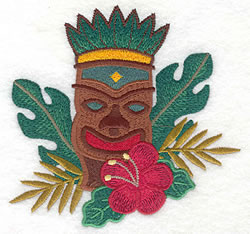 Tiki Head Embroidery Design | AnnTheGran.com