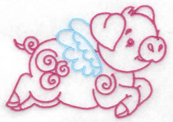 Flying Pig Embroidery Design | AnnTheGran.com