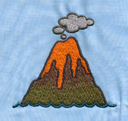 Volcano Embroidery Design | AnnTheGran.com