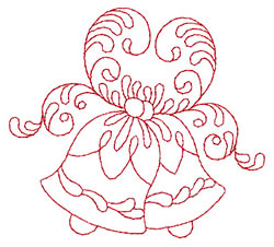Christmas Bells Redwork Embroidery Design | AnnTheGran.com
