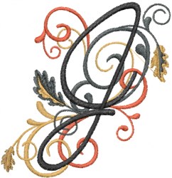 Autumn Script J Embroidery Design | AnnTheGran