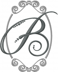 Script Monogram B Embroidery Design | AnnTheGran.com