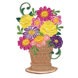 Blooming Basket Embroidery Design | AnnTheGran.com