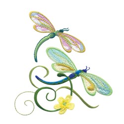 Dragonflies Flower Embroidery Design | AnnTheGran.com