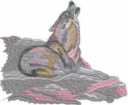 The Howling Wolf Embroidery Design | AnnTheGran.com
