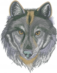 Wolf Head Embroidery Design | AnnTheGran.com