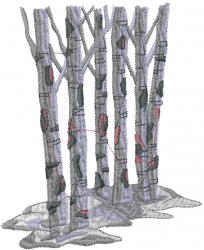 Birch Tree Trunks Embroidery Design | AnnTheGran.com