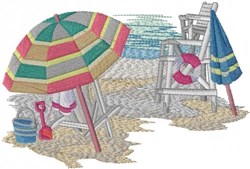 Beach Scene Embroidery Design | AnnTheGran.com