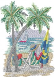 Beach Scene Embroidery Design | AnnTheGran.com