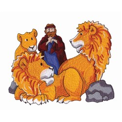 Daniel In The Lions Den Embroidery Design | AnnTheGran.com