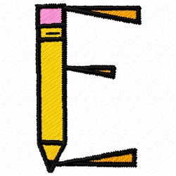Pencil Alphabet E Embroidery Design | AnnTheGran.com