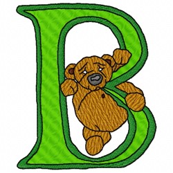 Bear Alphabet B Embroidery Design | AnnTheGran.com
