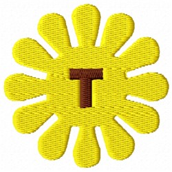 Flower Font Letter T Embroidery Design | AnnTheGran.com