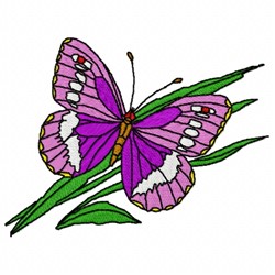 Purple Putterfly Embroidery Design | AnnTheGran.com
