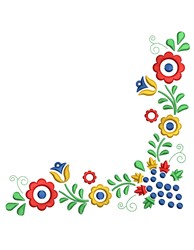 Floral Corner Embroidery Design | AnnTheGran.com