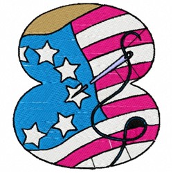 Patriotic Numbers 8 Embroidery Design | AnnTheGran.com