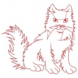 Cat Redwork Embroidery Design | AnnTheGran.com
