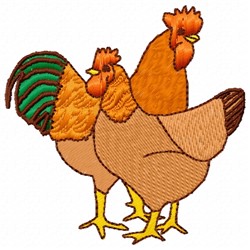 Hen and Rooster Embroidery Design | AnnTheGran.com