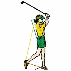 Lady Golfer Embroidery Design | AnnTheGran.com