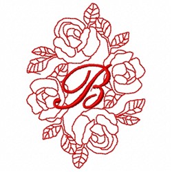 Rose Alphabet B Embroidery Design | AnnTheGran.com