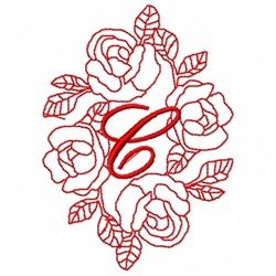 Rose Alphabet C Embroidery Design | AnnTheGran.com