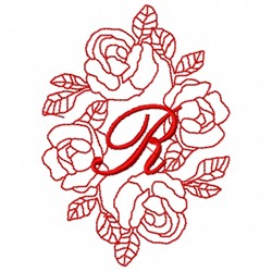 Rose Alphabet R Embroidery Design | AnnTheGran.com