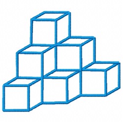 3D Cubes Outline Embroidery Design | AnnTheGran.com