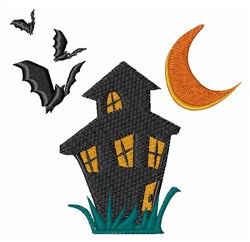 Haunted House Embroidery Design | AnnTheGran.com