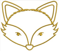 Cartoon Fox Head Outline Embroidery Design | AnnTheGran.com