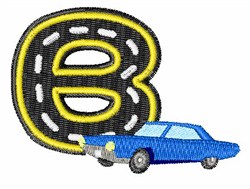 Car & Road Font - B Embroidery Design | AnnTheGran.com