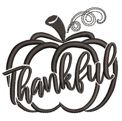 Thankful Pumpkin Outline Embroidery Design | AnnTheGran.com