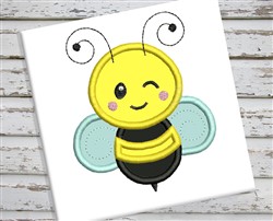 Applique Kawaii Bumblebee Embroidery Design | AnnTheGran.com