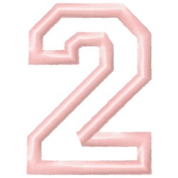 Varsity Number 2 Outline Embroidery Design | AnnTheGran.com