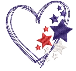 Stars Heart Embroidery Design | AnnTheGran.com