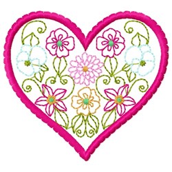 Heart Flowers Embroidery Design | AnnTheGran.com