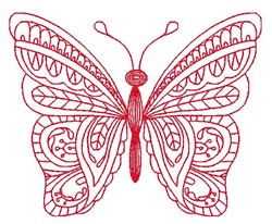 Redwork Butterflies Embroidery Design | AnnTheGran.com