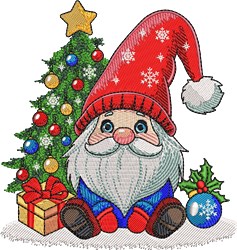 Santa Gnome Embroidery Design | AnnTheGran.com