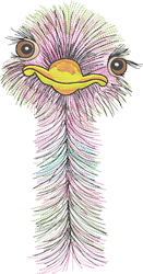 Ostrich Head Embroidery Design | AnnTheGran.com