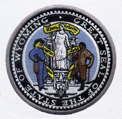Wyoming State Seal Embroidery Design | AnnTheGran.com