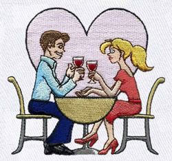Dating Couple Embroidery Design | AnnTheGran.com