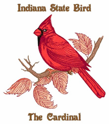 Indiana State Bird Embroidery Design | AnnTheGran.com