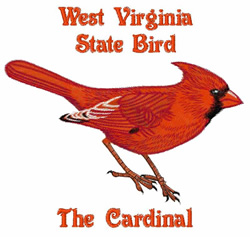 West Virginia State Bird Embroidery Design | AnnTheGran.com